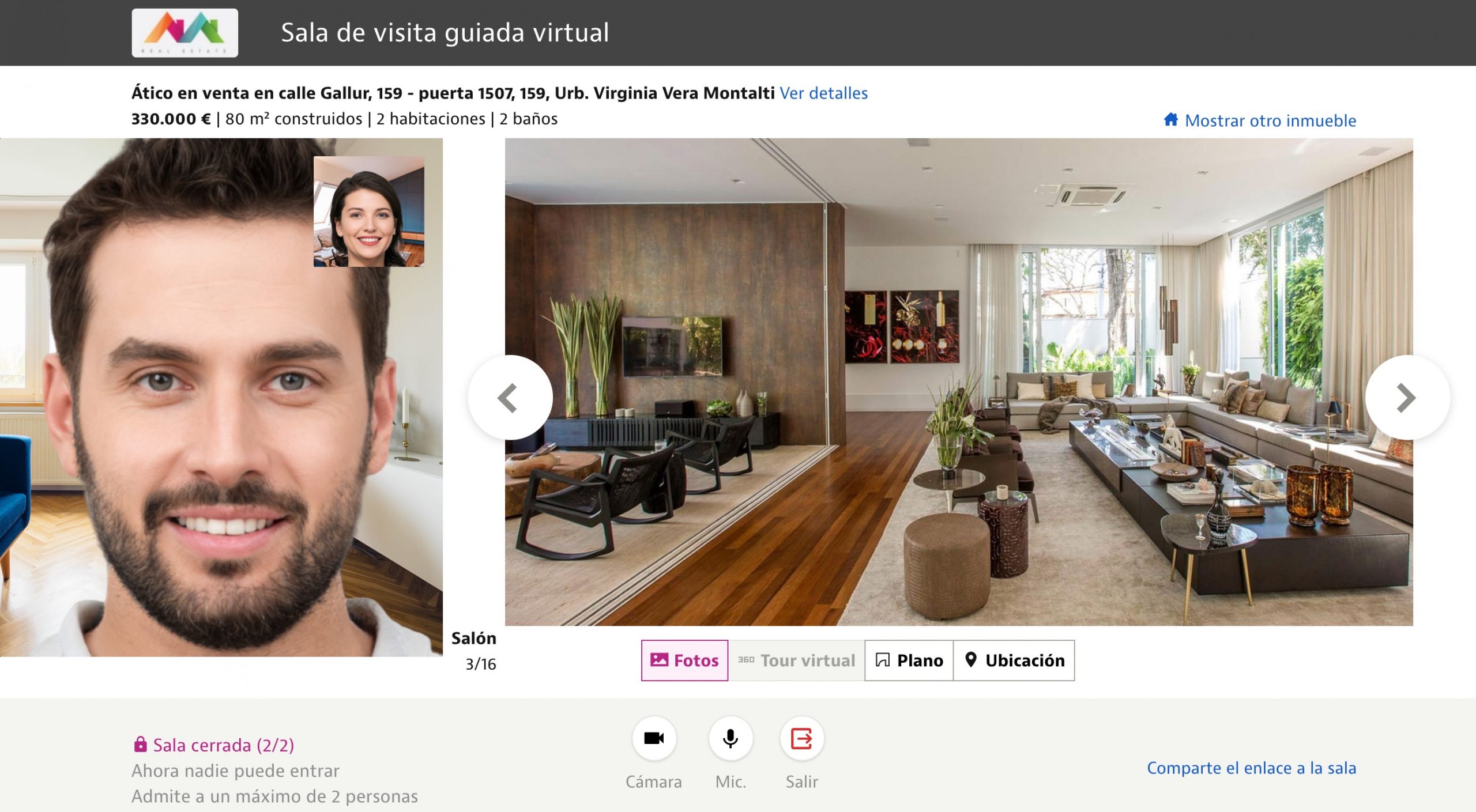 Visita guiada virtual – Ayuda de idealista/tools
